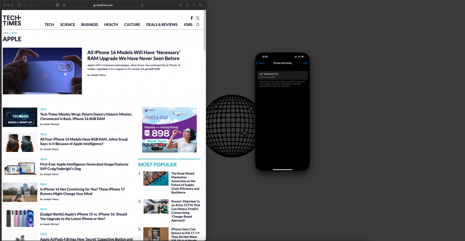 macOS 15 Sequoia’s iPhone Mirroring Is Now Available and Here’s How to Use It