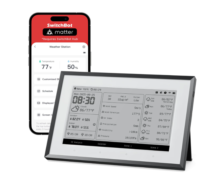 SwitchBot Launches 7.5-Inch E Ink Smart Weather Display With AI Travel ...